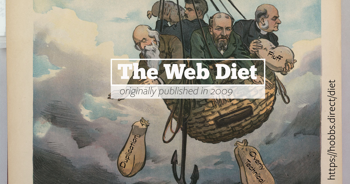 The Web Diet: how to simplify your website / David Hobbs Consulting LLC
